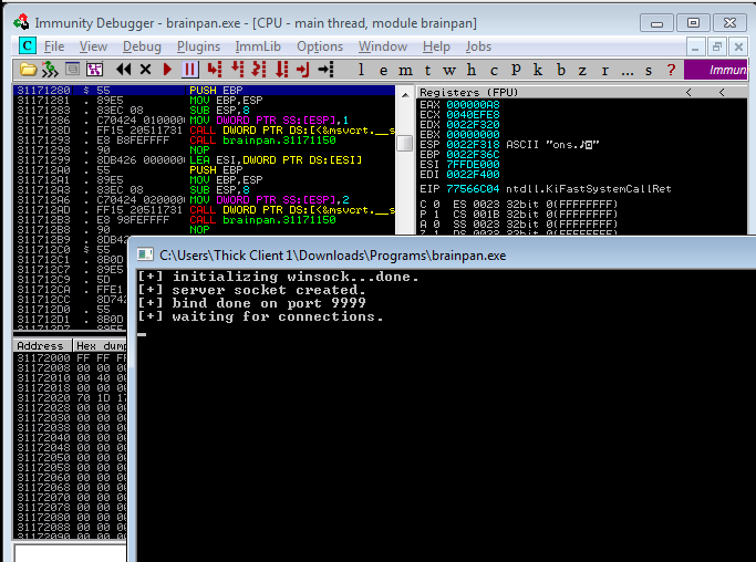 JagSkap: BRAINPAN - Buffer Overflow