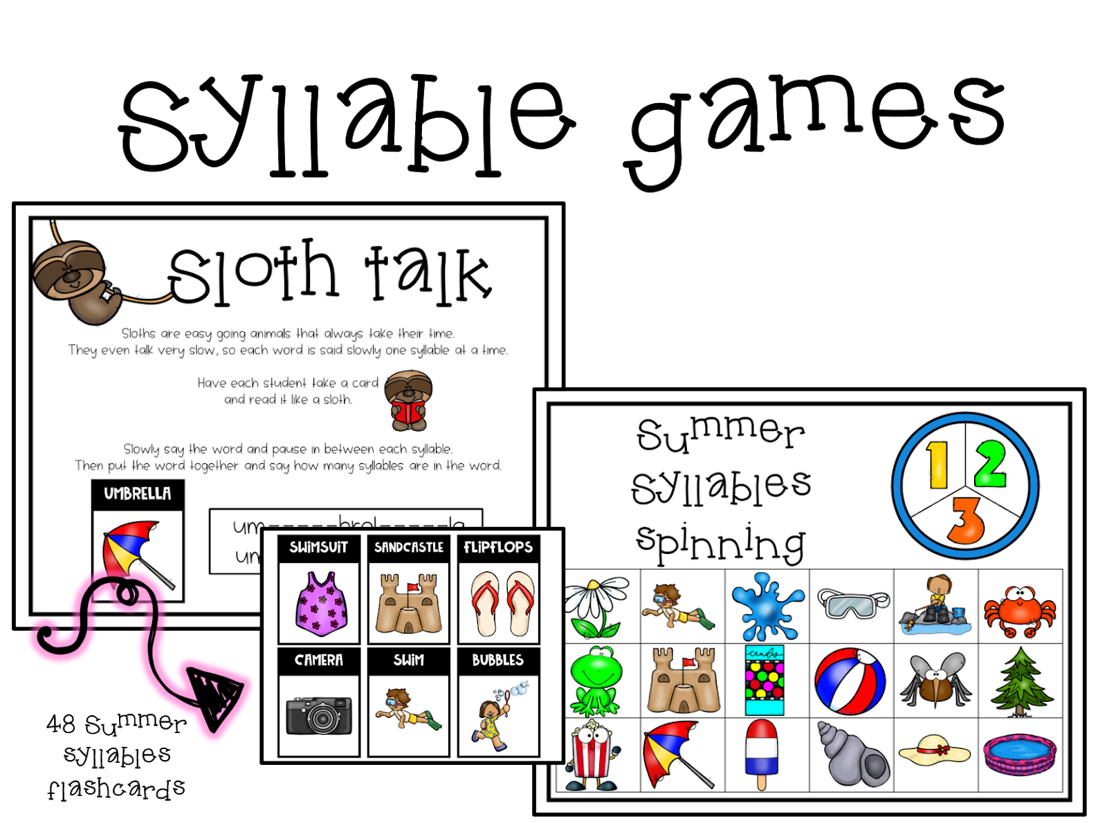 Simply Delightful in 2nd grade: Summer counting syllables clip cards ...