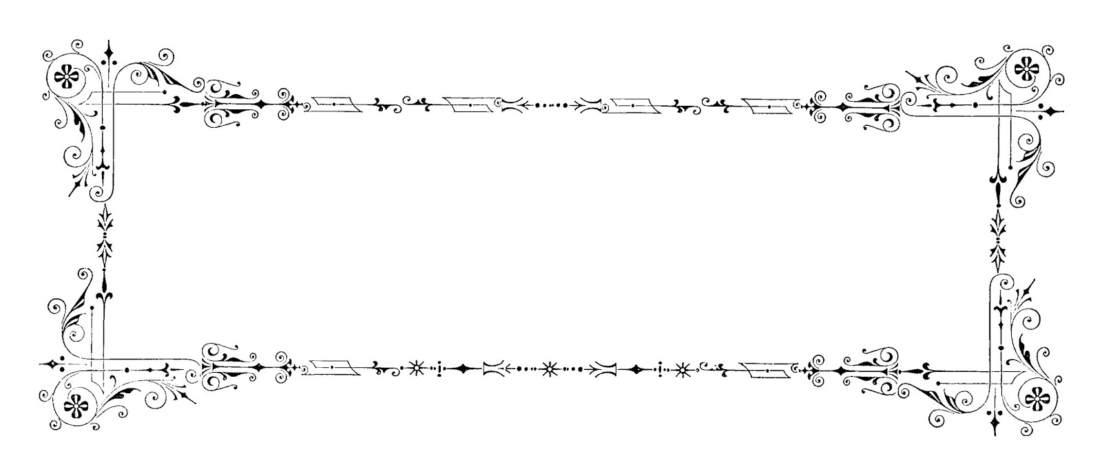 Digital Stamp Design: Decorative Frames Clip Art Vintage Border Designs ...