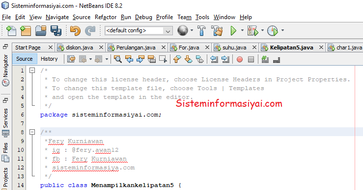 Cara Membuat Program kelipatan 5 di JAVA ~ Sistem Informasi