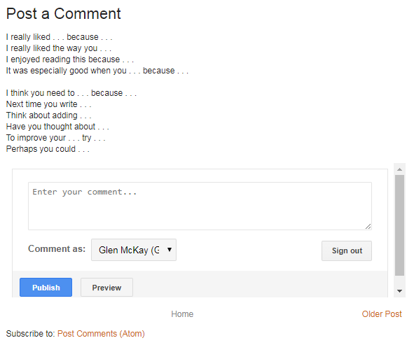Making Teaching Easier: Post Comment Template in Blogger