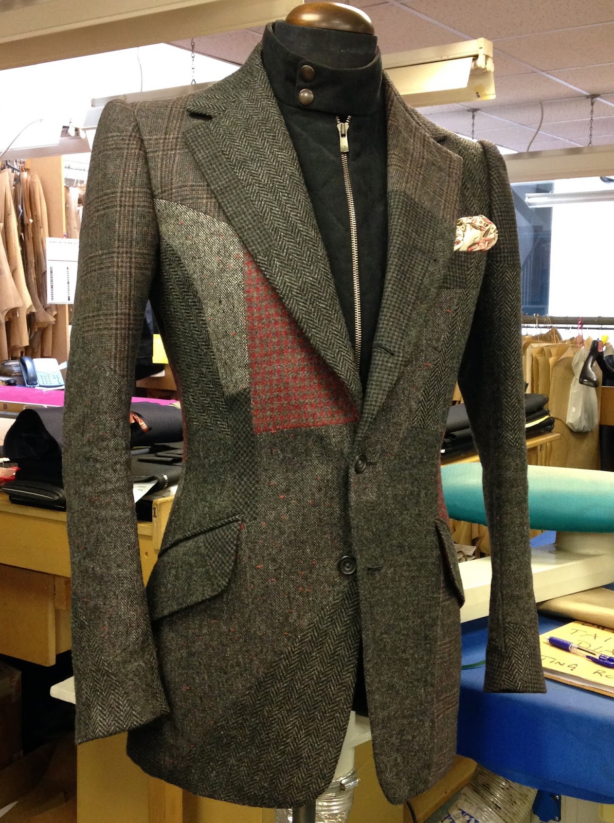 DAVIDE TAUB: From The Archive: Tweed Patchwork Curved-Seam Jacket, 2011