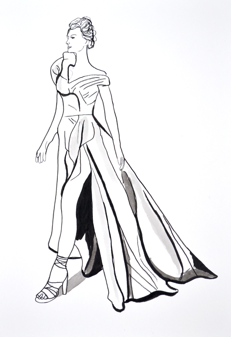 Art et glam: Mon illustration de mode à colorier (25), une robe Georges ...