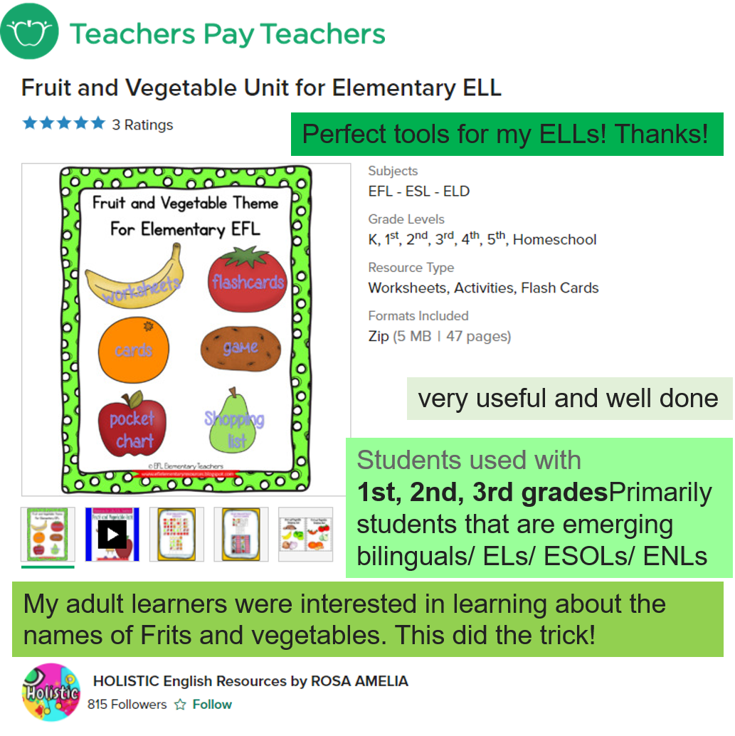 EFL Elementary Teachers Fruit And Vegetable Theme efl-elementary-teachers-fruit-and-vegetable-theme