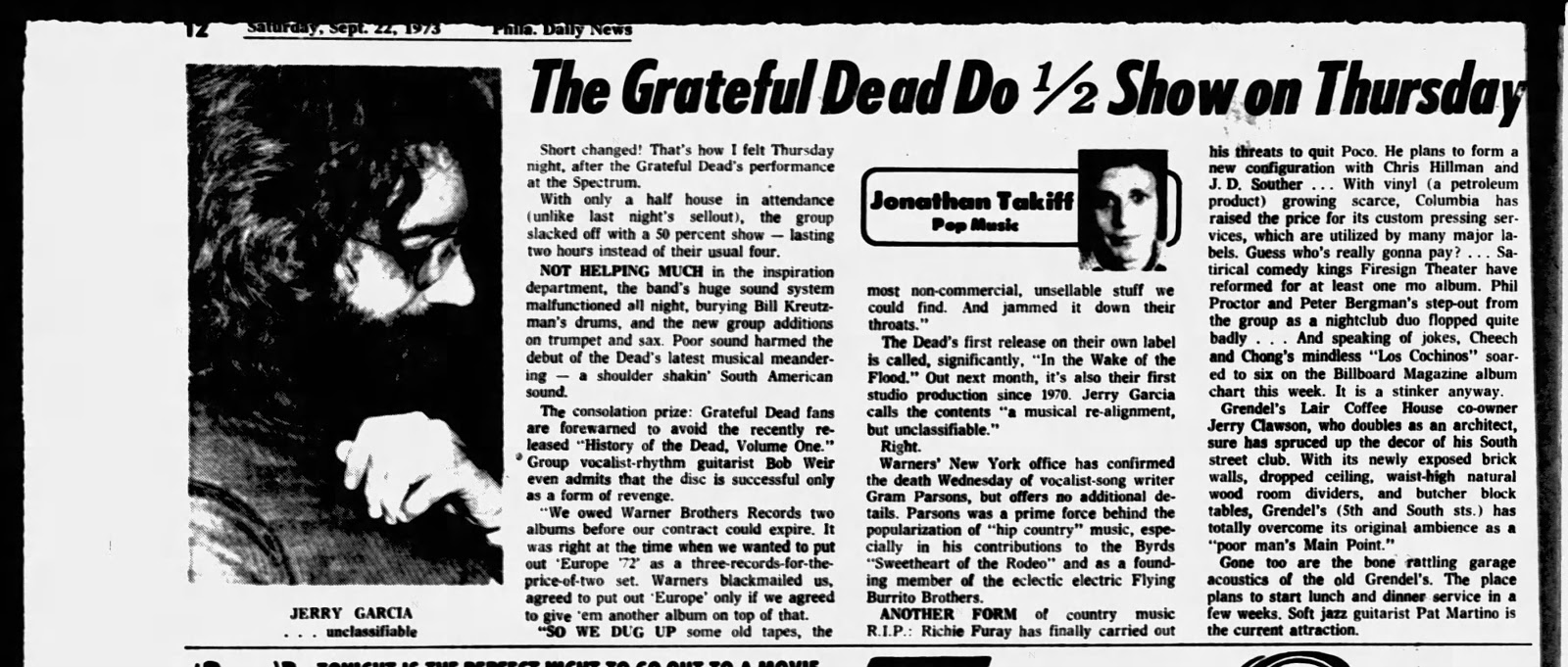 Grateful Seconds: The September 1973 Sidetrip: Dead Play with Horns