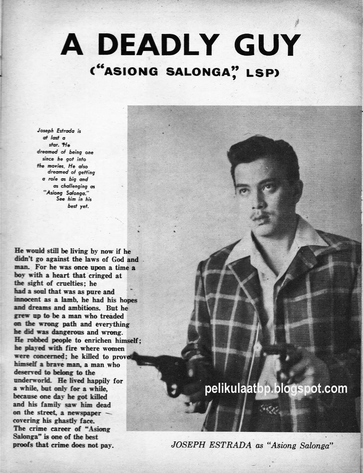 PELIKULA, ATBP.: A DEADLY GUY (ASIONG SALONGA, LSP) (Literary Song ...