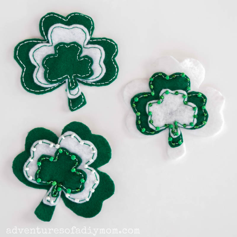 Felt Shamrock Pins - Adventures of a DIY Mom
