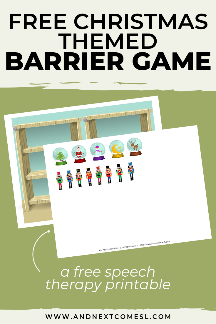 Free Printable Christmas Barrier Game for Speech Therapy | And Next ...