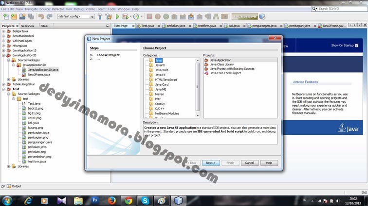 Dedy Simamora: MEMBUAT PROGRAM SEDERHANA DENGAN BAHASA JAVA