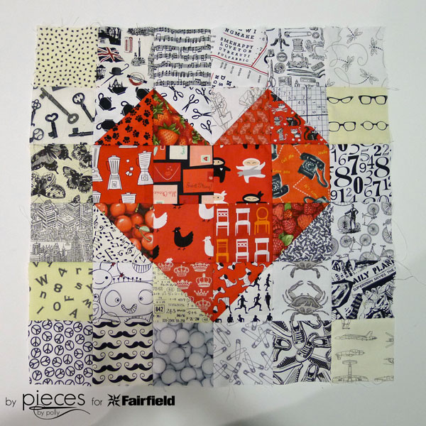 Pieces by Polly: Scrappy Heart Block Tutorial - I-Spy Heart Block