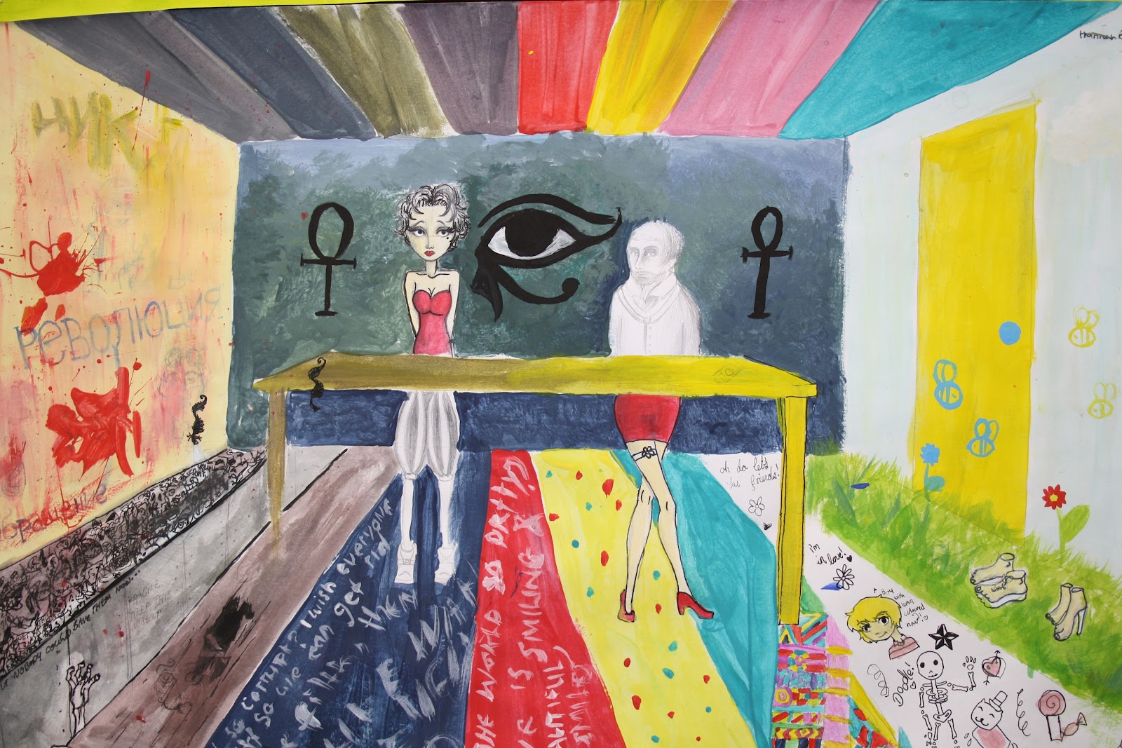 Art - Year 9 Blog: One point perspective drawing combined with Surrealism.