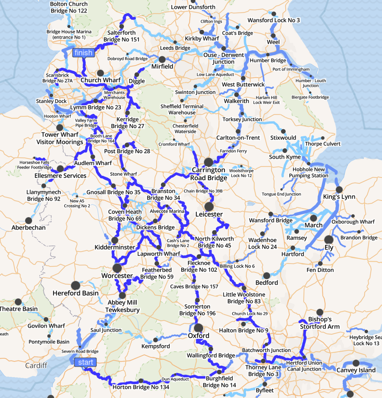 Narrowboat Chalkhill Blue - Route Maps: Route Maps