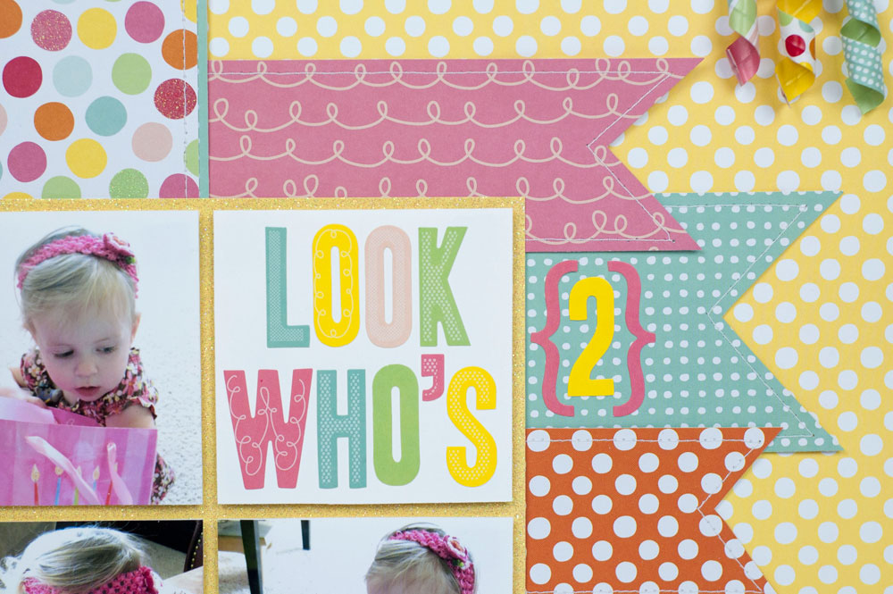 Rhinestones and Ribbon: Pebbles "Look Who's 2" Layout