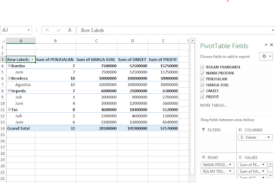 Rumus PIVOT Table Pada Excel - Alfi Blog