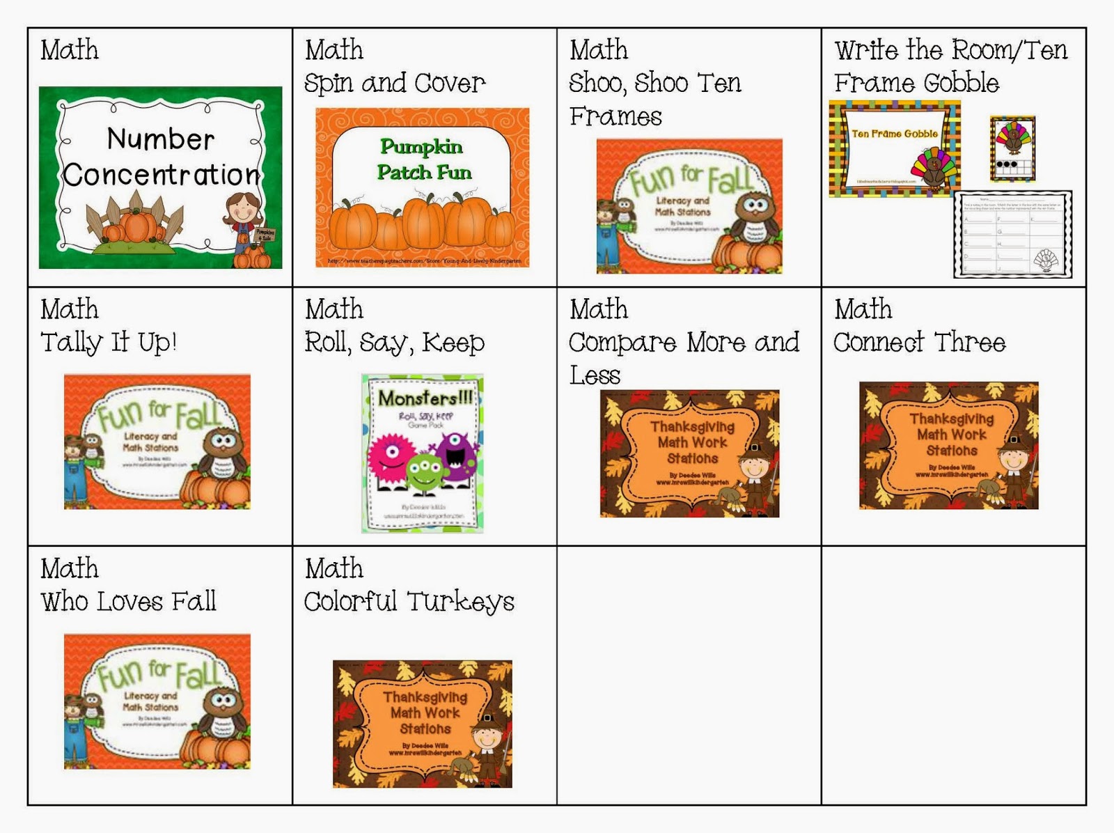 Fab 4: Gobble, Gobble Freebie and Lesson Plans