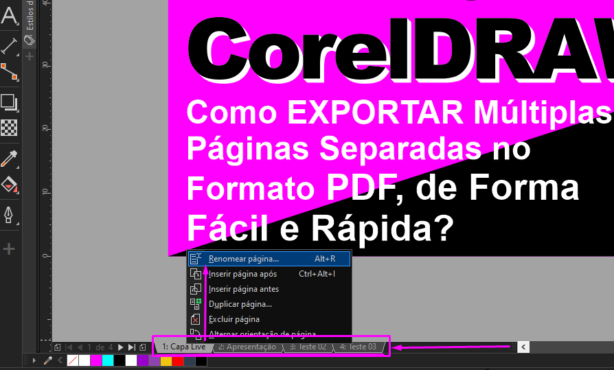 Como EXPORTAR Múltiplas Páginas Separadas em PDF no CorelDRAW? - Corel ...