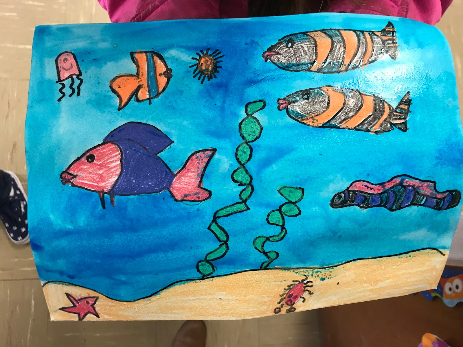 Elements of the Art Room: 1st grade ocean scenes