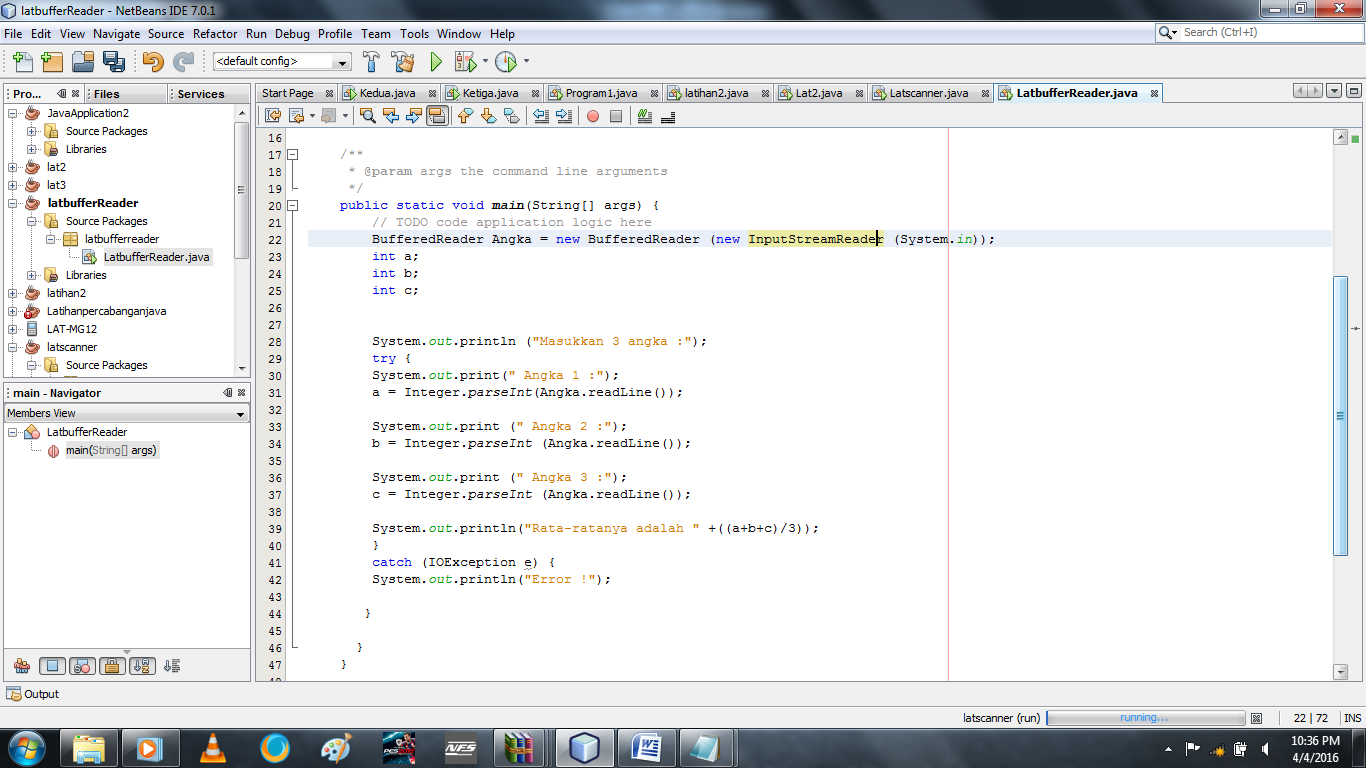 V-Class Java ( Input dari Keyboard) | Yusuf