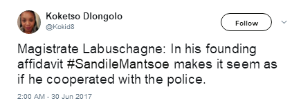 Karabo Mokoena's alleged murderer, Sandile Mantsoe, denied bail in Johannesburg Magistrate's ...