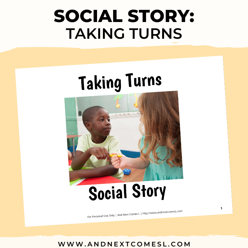 Taking Turns Social Story | And Next Comes L - Hyperlexia Resources