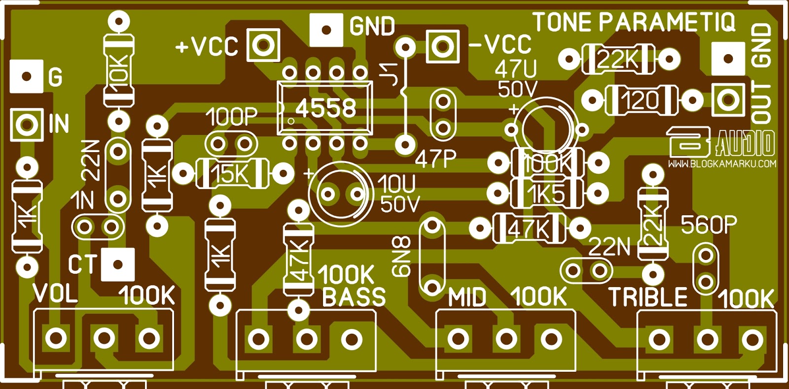 PCB Layout Tone Parametiq Menggunakan IC 4558 – BLOGKAMARKU
