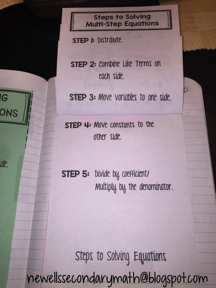 Solving Equations Flipbook | Mrs. Newell's Math