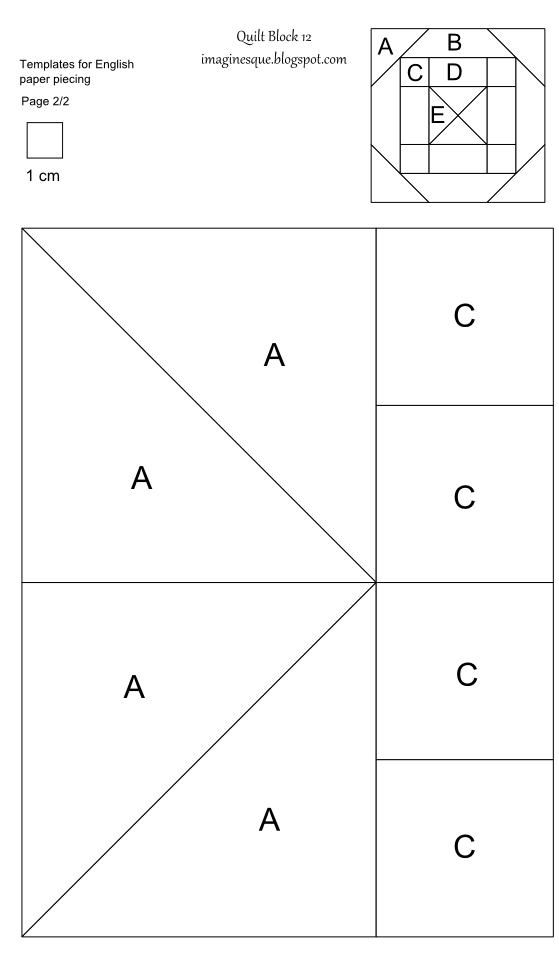 Imaginesque: Quilt Block 12: Pattern and Template