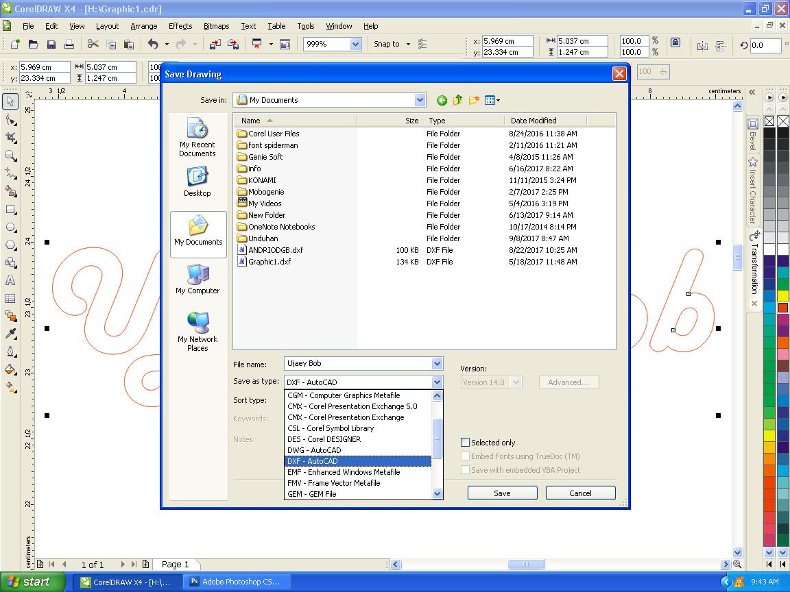 Mengubah file corelDraw ke Artcam - Ujaey Bob