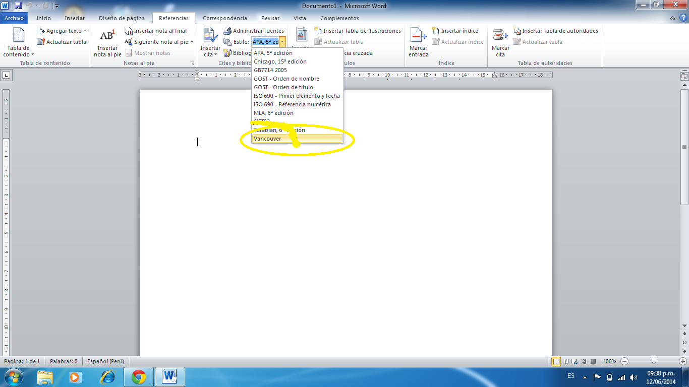COMO INSTALAR VANCOUVER EN WORD | "Blog de Lupe, Medicina"