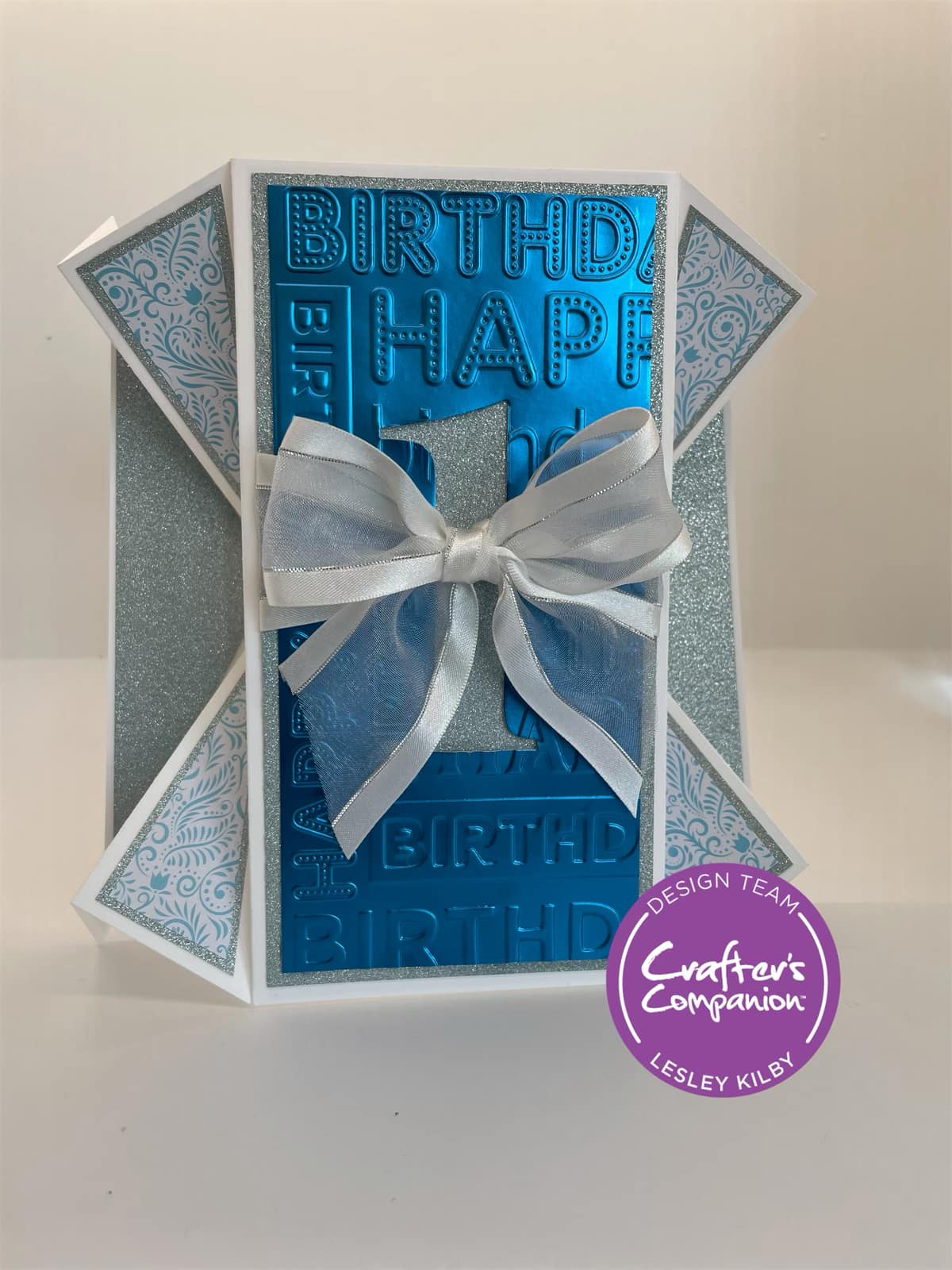 Elegant Edges: First birthday card