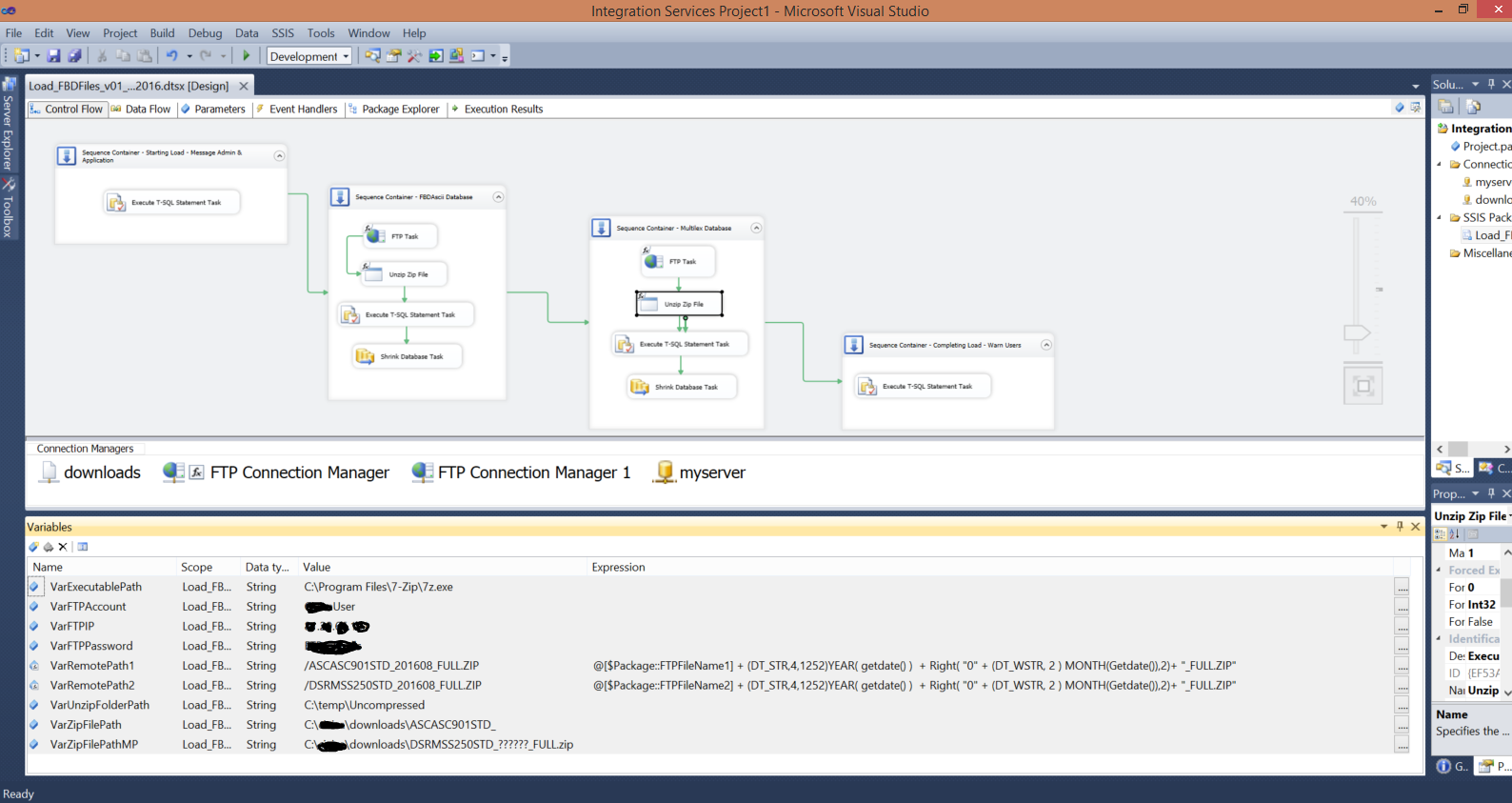 Sql Server Dev Ops Ssis Dynamic Ftp Task And Unzip And Load Process