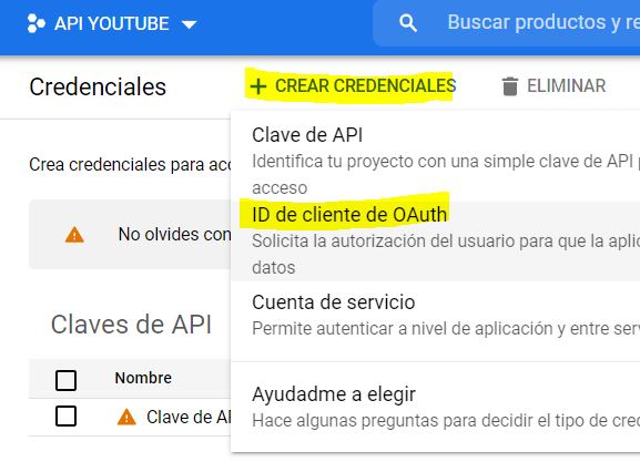 Como crear una API para YOUTUBE - PLUGINSXBMC Como crear una API para YOUTUBE - PLUGINSXBMC
