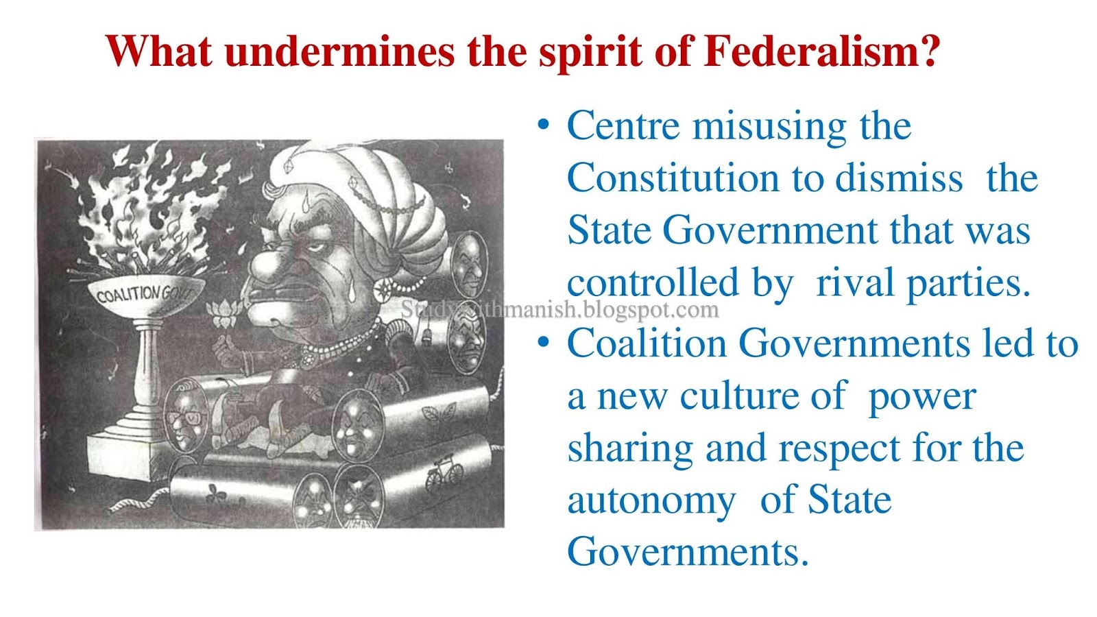Federalism CLASS - X well explained Notes and PPT