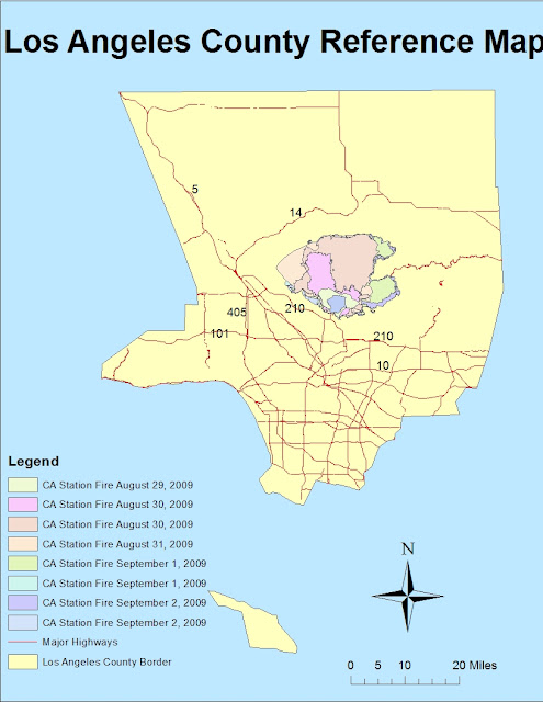 Geography 7(Introduction to Geographic Information Sytems): LA Station Fire