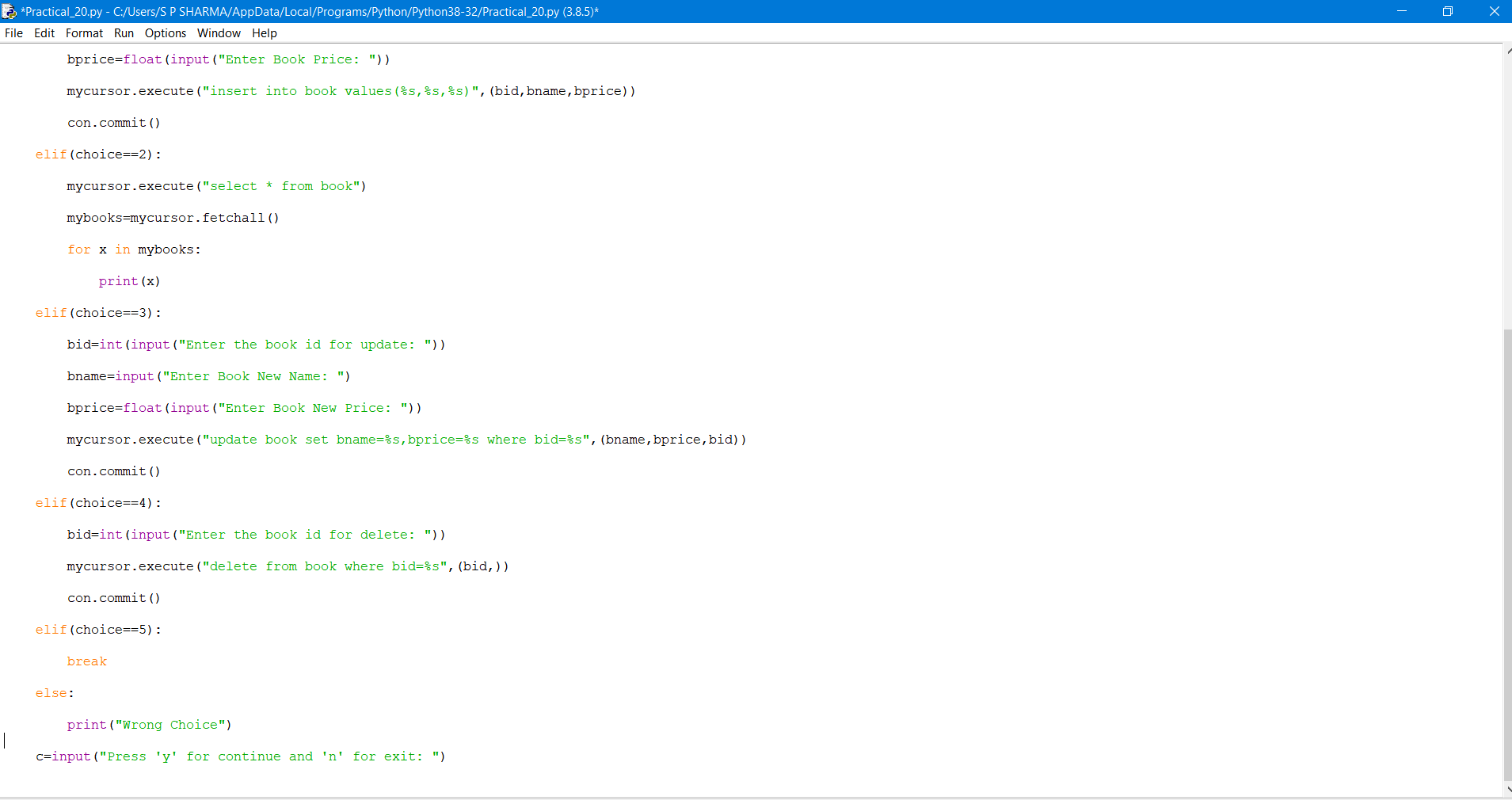 TGTPGTCS: Practical - 20: Python MySql Connectivity for class12 CS and ...