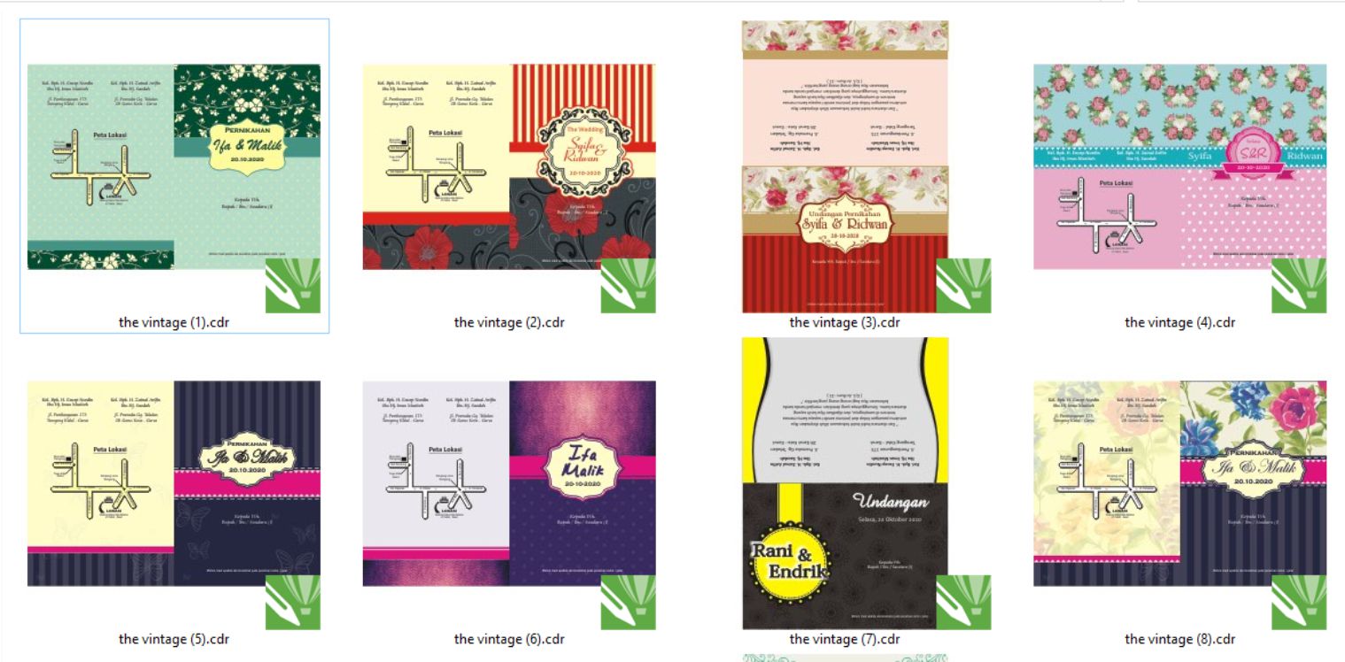 Free 100 Desain Undangan Pernikahan VINTAGE Format CorelDraw ...