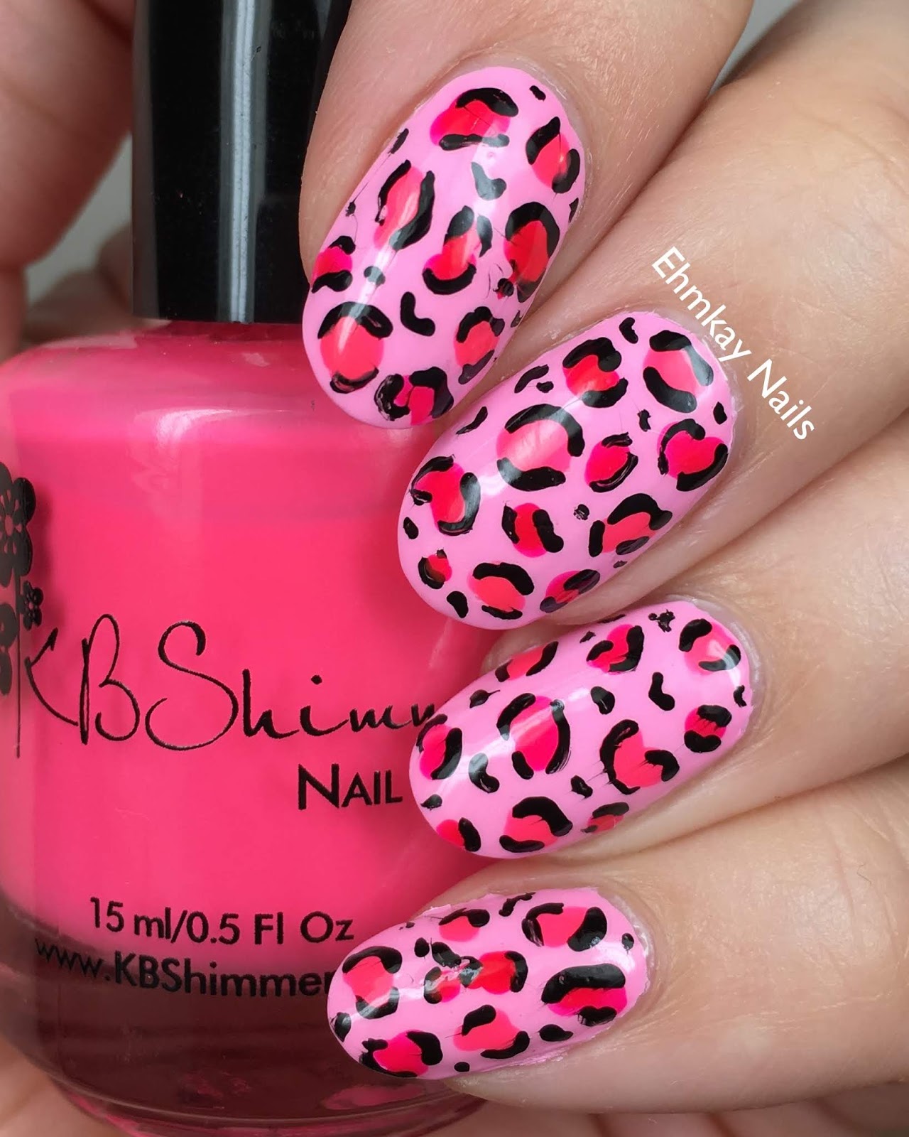 ehmkay nails: Neon Pink Leopard Nail Art