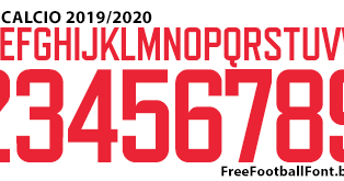 Free Football Fonts: Cagliari Calcio 2019/2020 Macron Font