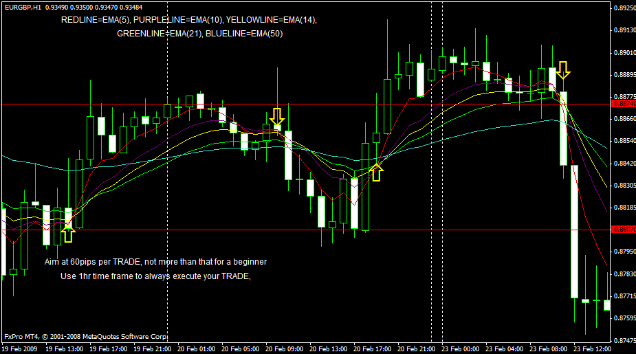 Moving averages trading: 5 EMA, 10 EMA, 14 EMA, 21 EMA, 50 EMA