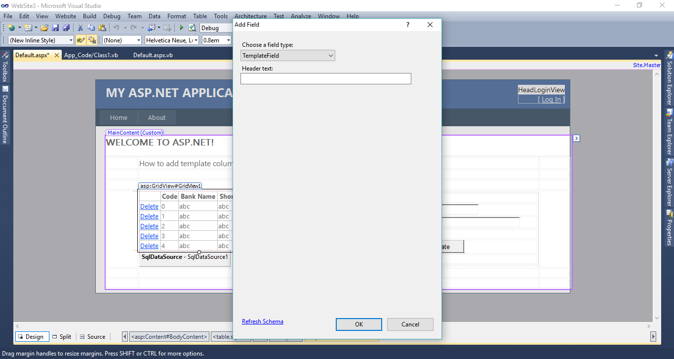 How To Add Template Column In Gridview Microsoft Visual Studio How To Add Template Column In Gridview Microsoft Visual Studio