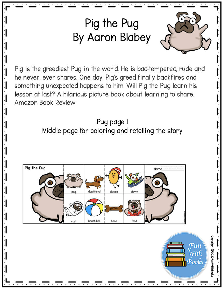PIG THE PUG BOOK CRAFT ~ Book Units by Lynn