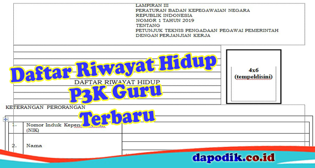 Download Daftar Riwayat Hidup PPPK Guru - Daftar Riwayat Hidup P3K Guru Terbaru - Dapodik.co.id