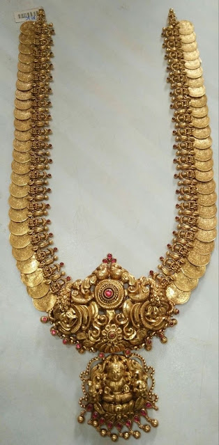 Antique Lakshmi Kasu Haram - Jewellery Designs