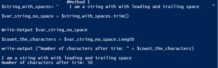 PowerShell remove spaces or trim leading and trailing space