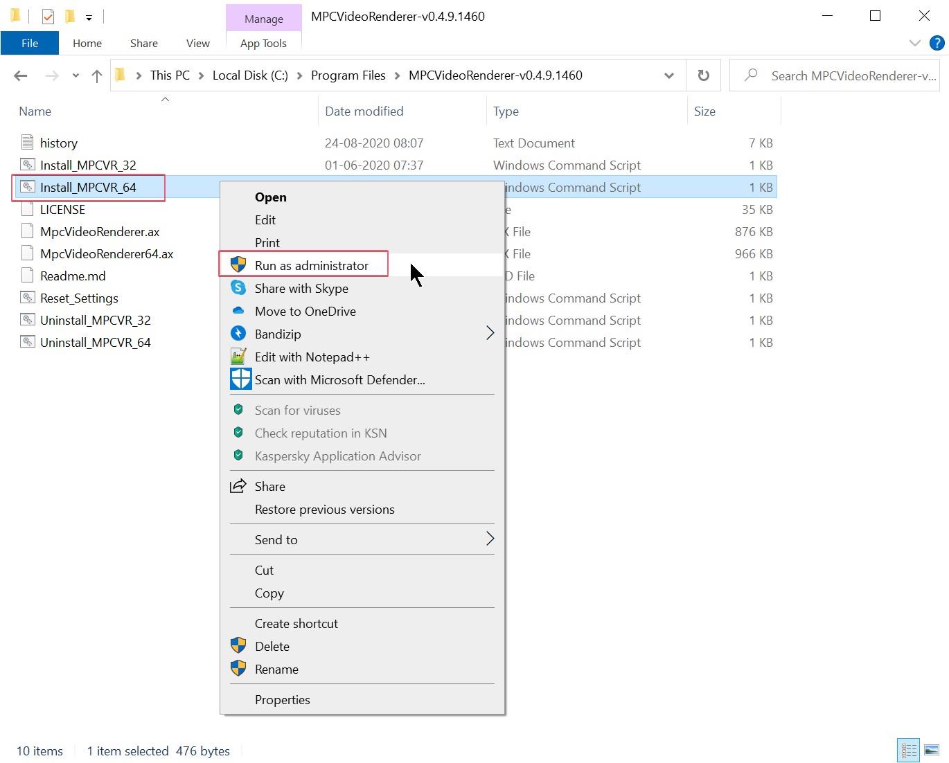 How to Install/Uninstall MPC Video Renderer