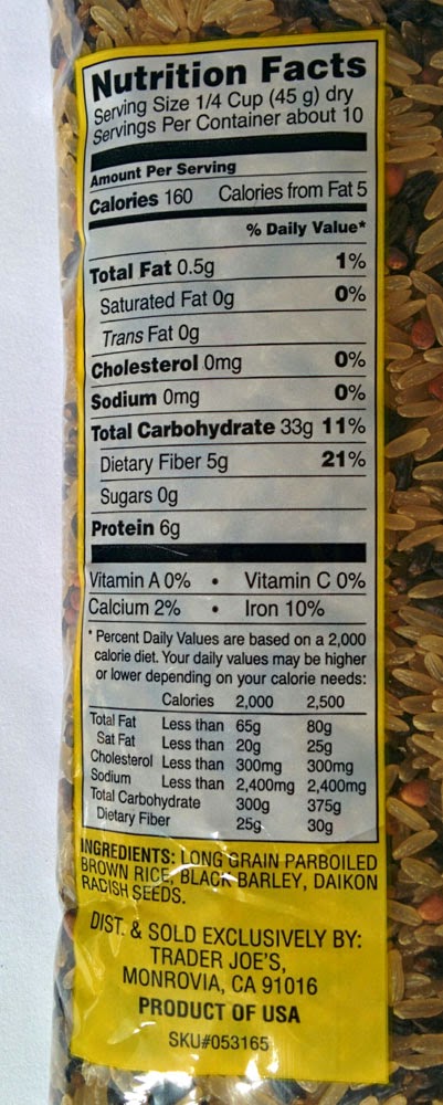 39 trader joe's frozen brown rice nutrition label