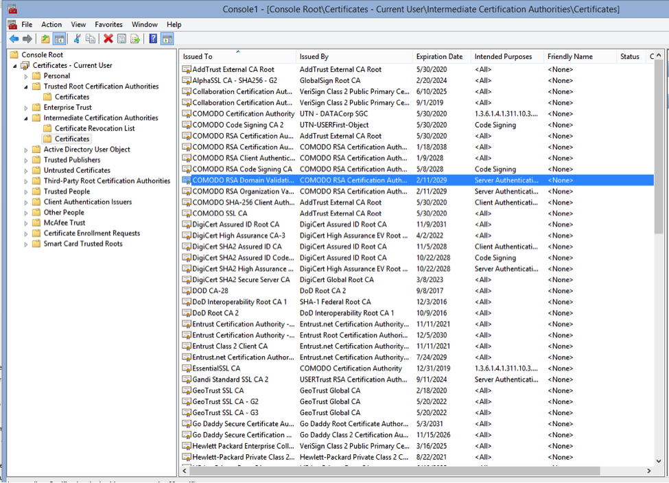 Security: Browser - Comodo RSA Certificate - BVP.com