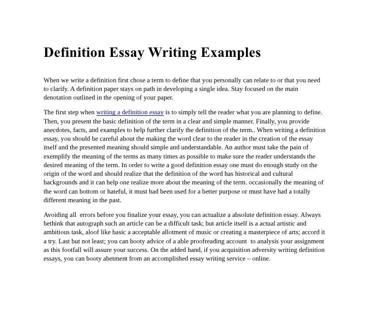 Writing A Definition Essay Examples ~ Resume Letter