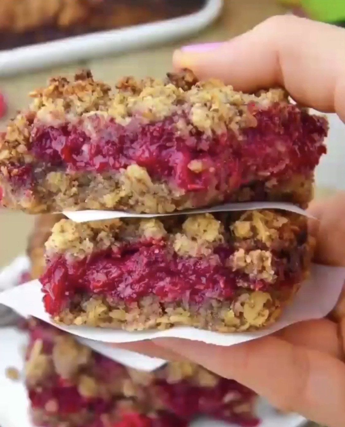 Raspberry Oatmeal Bars!