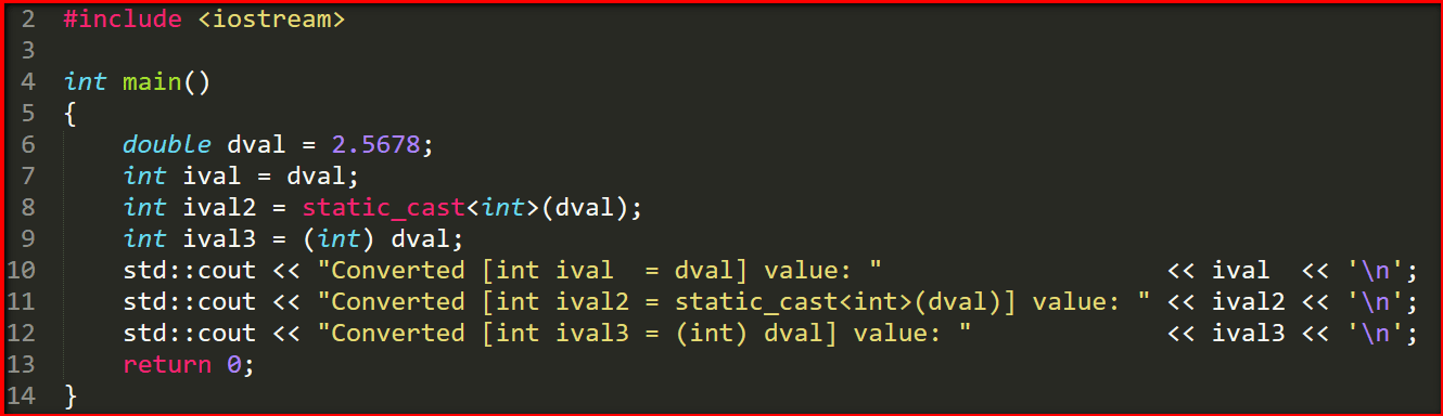 static_cast conversion - 1 ~ C++ Learning Tutorials
